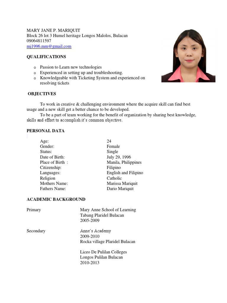 MJ Resume PDF | PDF | Communication | Computing