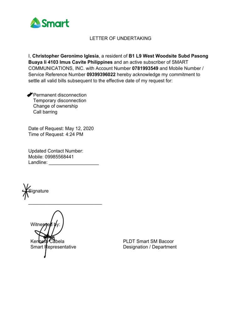 Letter of Undertaking | PDF