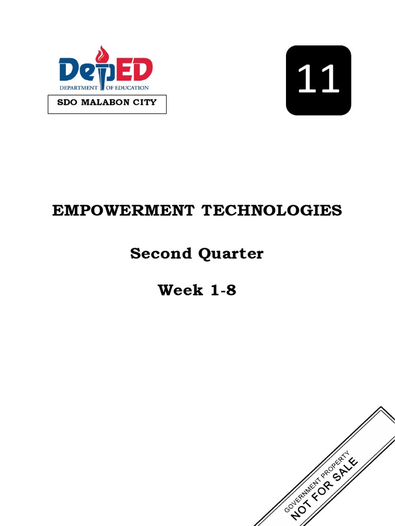 SHS GRADE 11 EMPOWERMENT TECHNOLOGY 2ND Q - WEEK 1-8 Latest | PDF ...