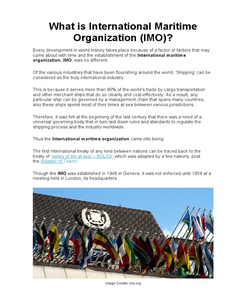 Overview of the International Maritime Organization | PDF | Waterway ...