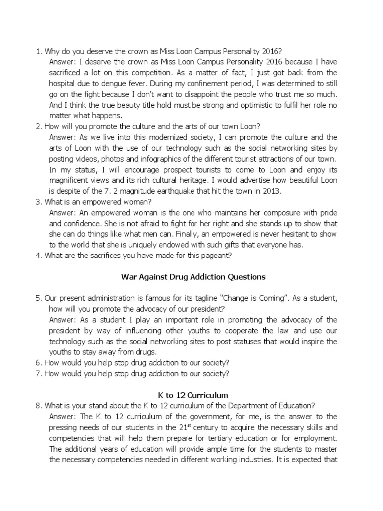 Miss Loon Campus Personality 2016 Insights | PDF | Curriculum | Human ...