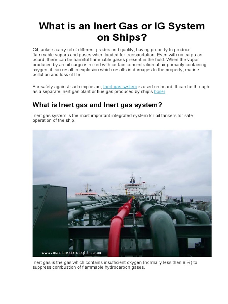 What Is An Inert Gas or IG System On Ships | PDF | Oil Tanker ...