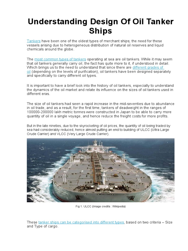 Understanding Design of Oil Tanker Ships | PDF