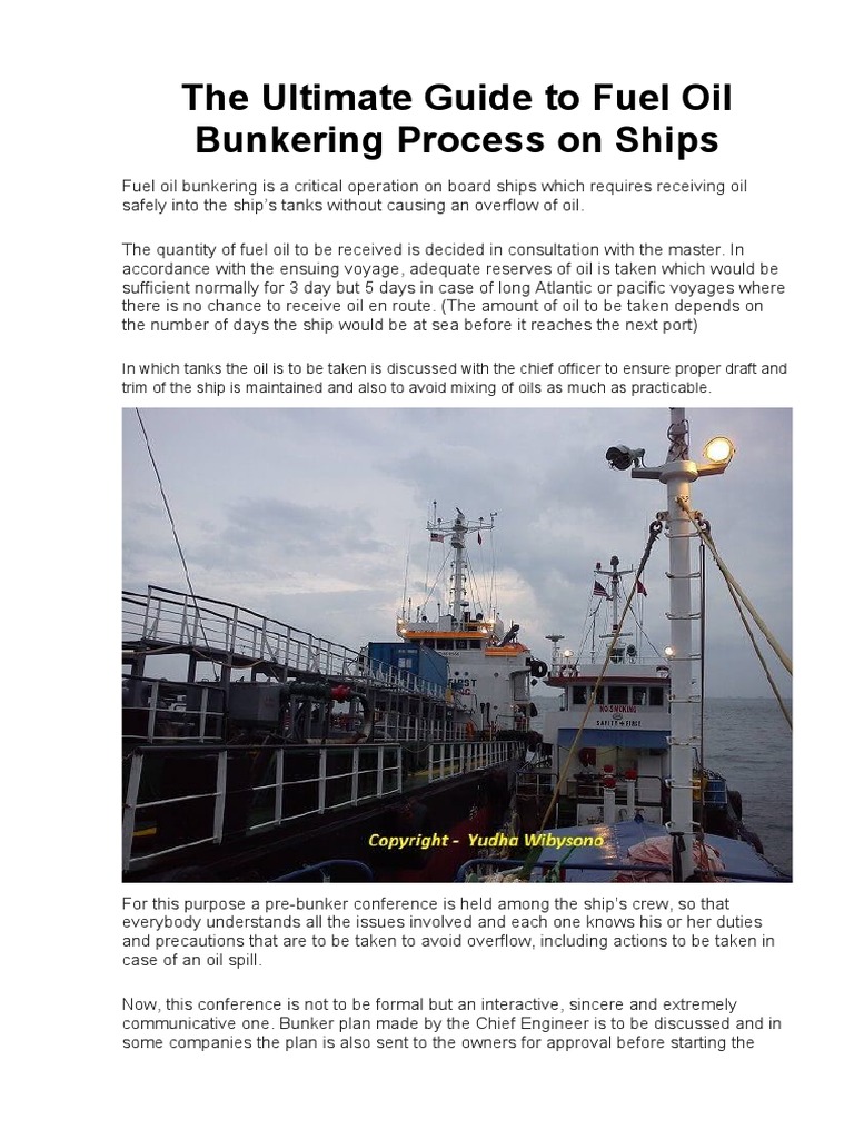 Fuel Oil Bunkering Process Guide | PDF | Fuel Oil | Ships