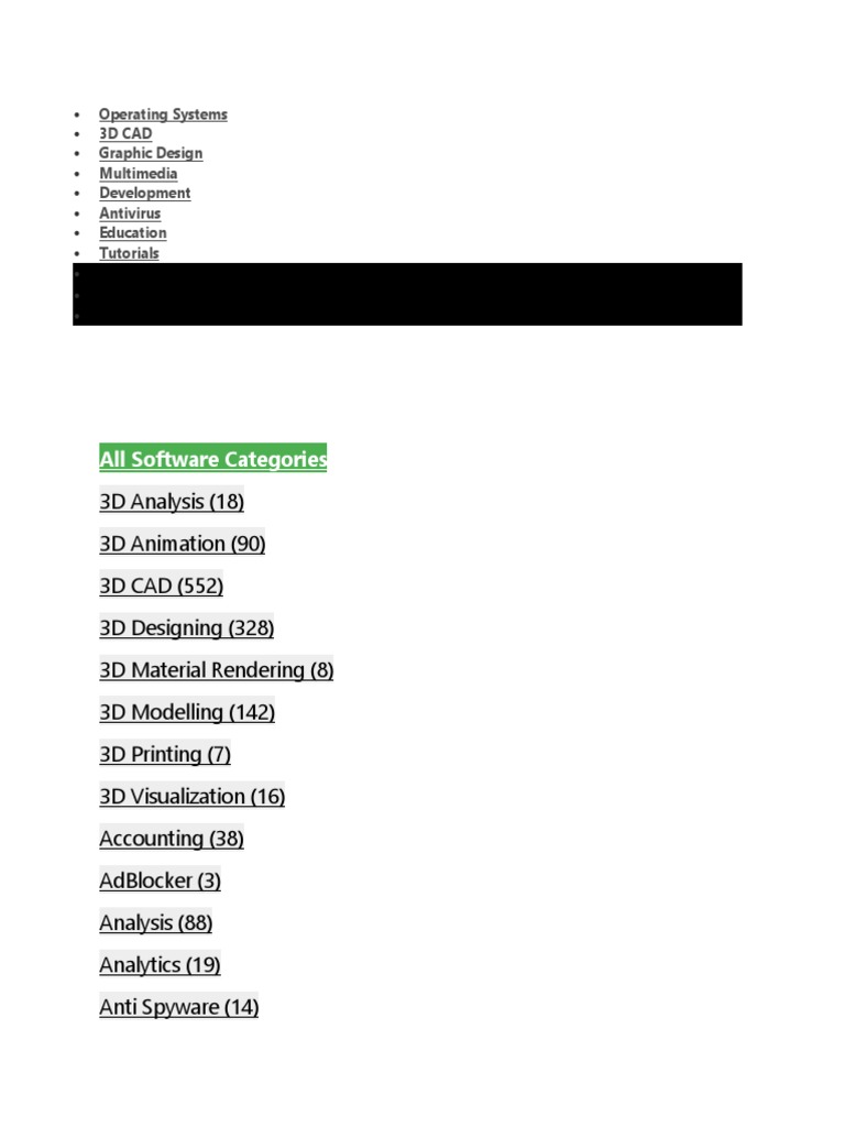 All Software Categories: Operating Systems 3D Cad Graphic Design ...