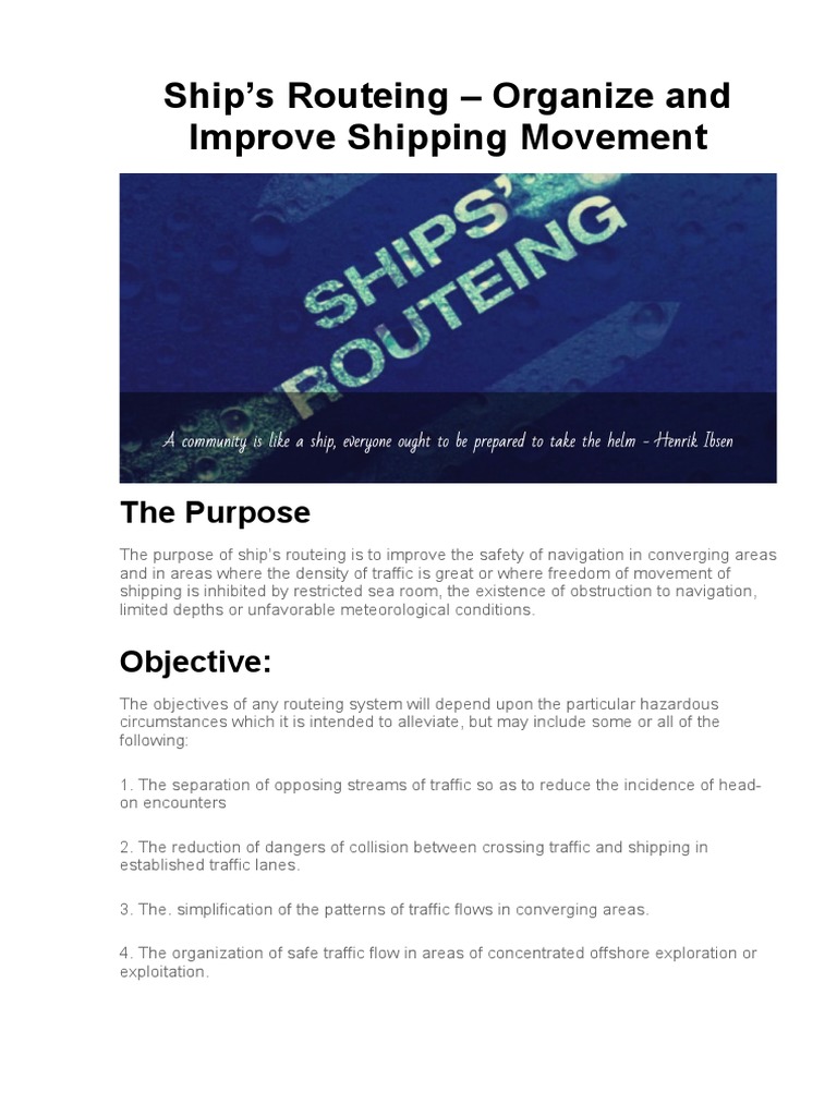 Ship's Routeing - Organize and Improve Shipping Movement | Download ...