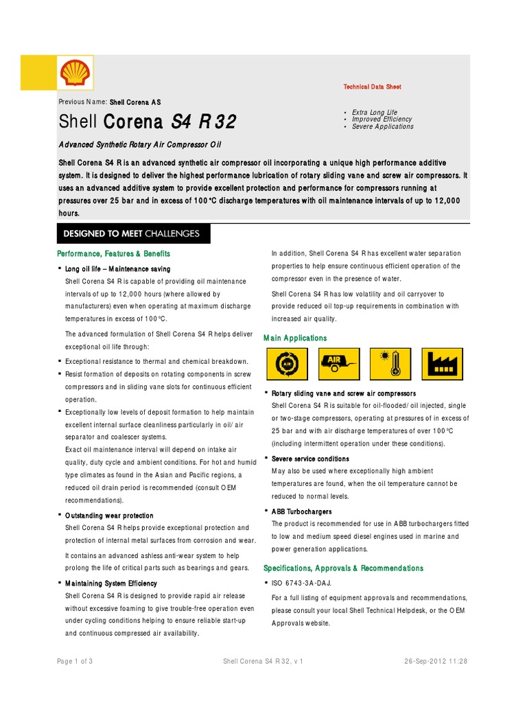 Shell Corena S4 R 32: Performance, Features & Benefits | PDF ...