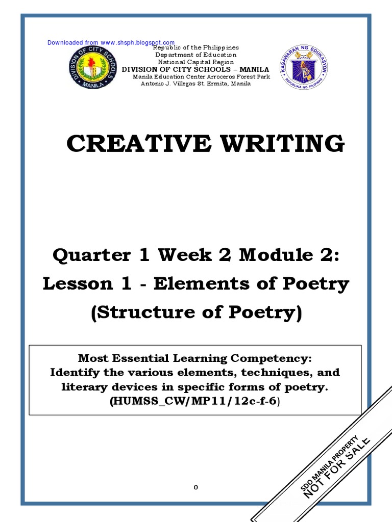 Creative Writing Module 2 | PDF | Sonnets | Poetry Creative Writing Module 2 | PDF | Sonnets | Poetry