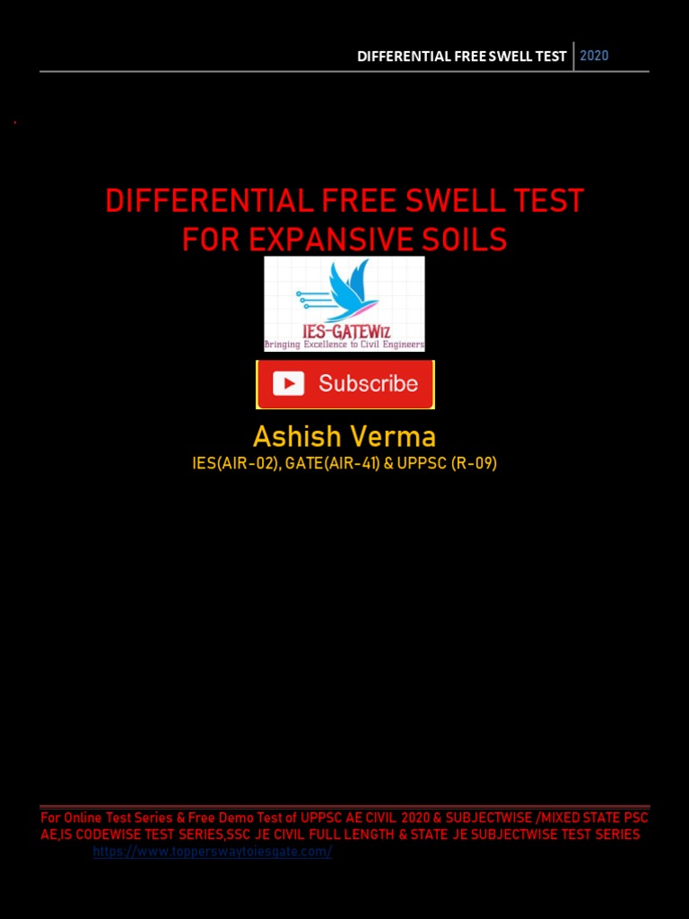 Differential Free Swell Test For Expansive Soils: Ashish Verma | PDF