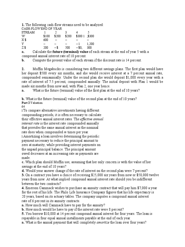Assignment Time Value and Money | PDF | Present Value | Interest