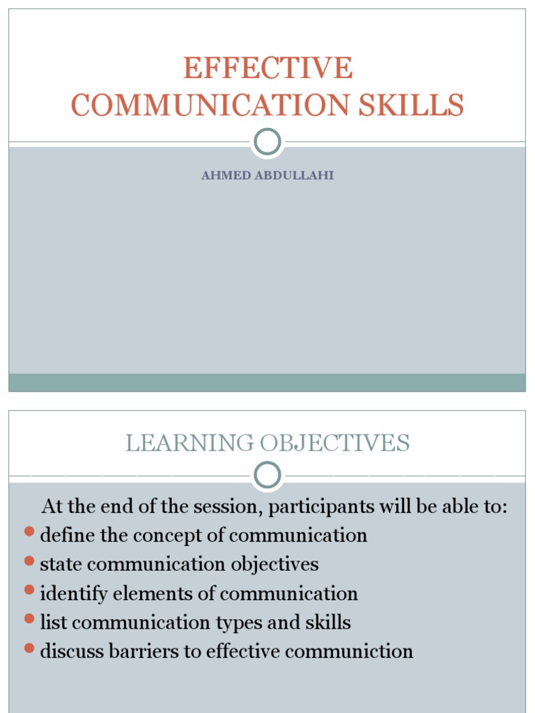 Effective Communication Skills Overview | PDF | Communication | Behavior