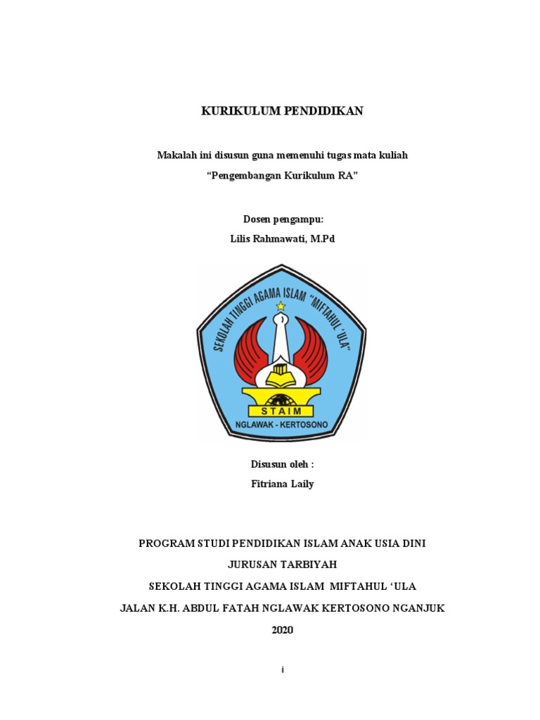 Pengembangan Kurikulum RA | PDF