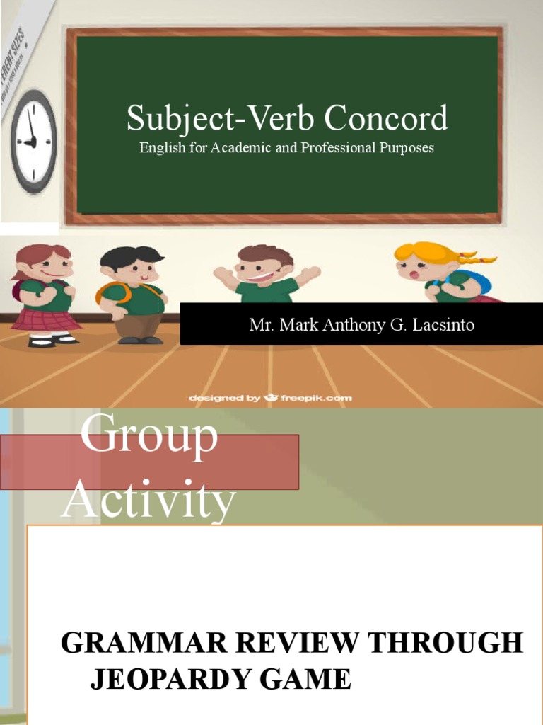 Subject-Verb Concord: English For Academic and Professional Purposes ...
