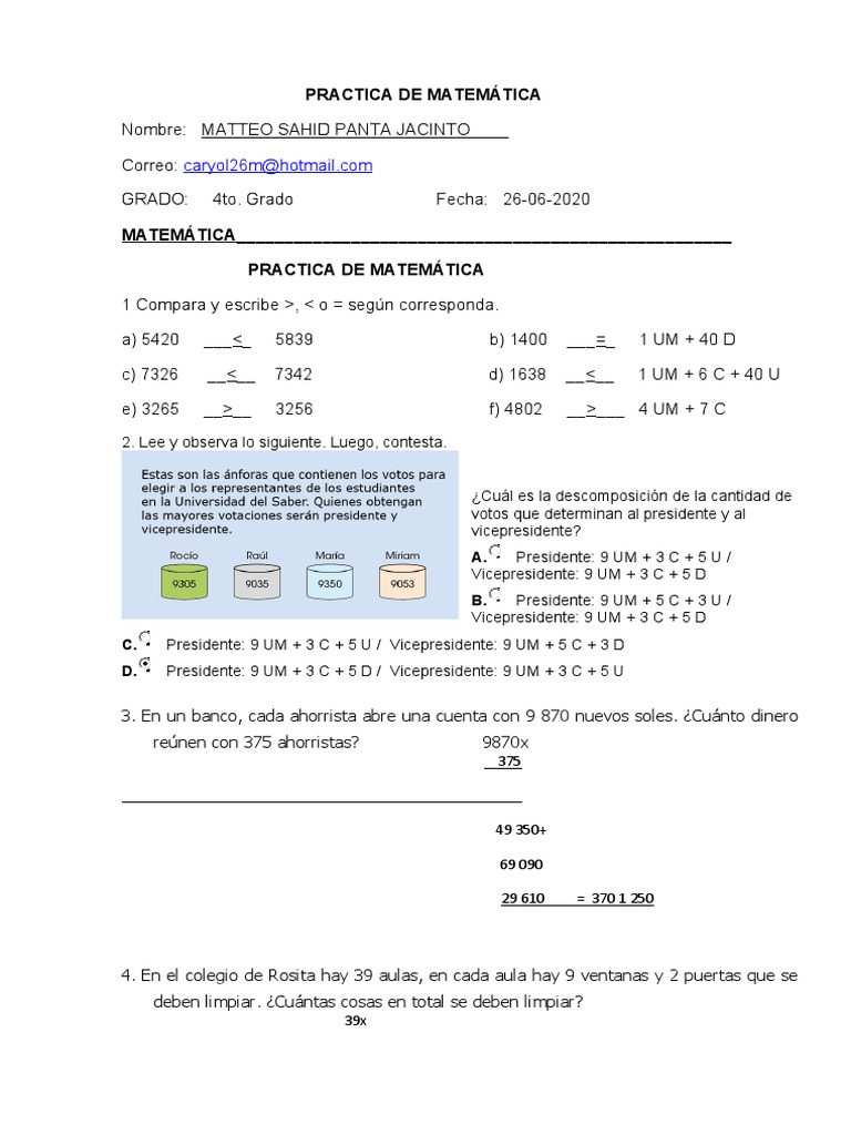 Practica de Matematica I B 4P | PDF