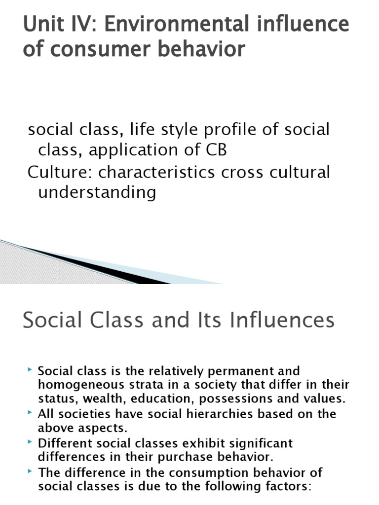 Unit IV Environmental Influence of Consumer Behavior | PDF | Consumer ...
