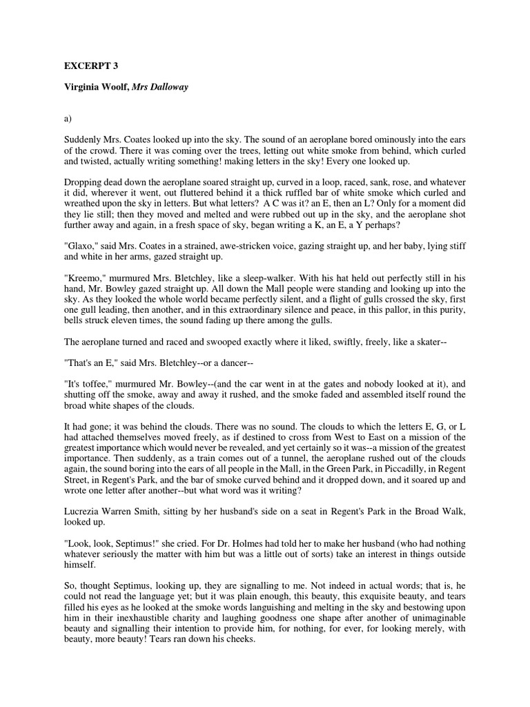 Excerpt 1 Mrs Dalloway PDF | PDF | Nature