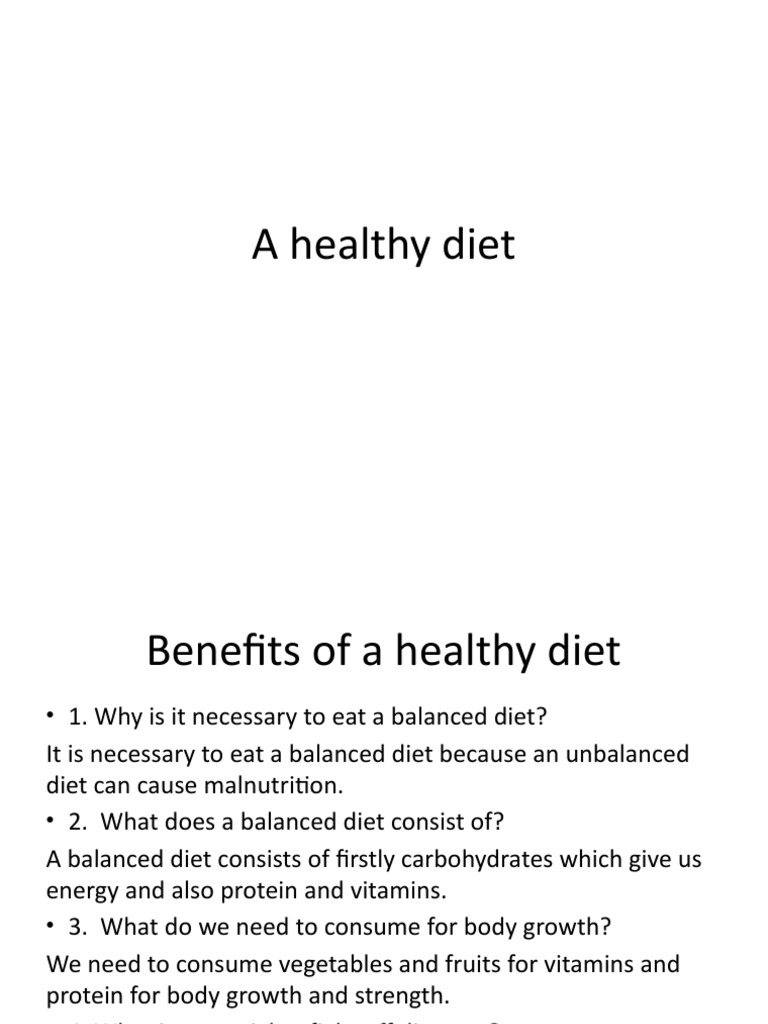 A Healthy Diet | PDF | Healthy Diet | Diet (Nutrition)