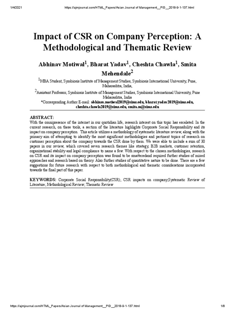 CSR Review 2 | PDF | Corporate Social Responsibility | Qualitative Research