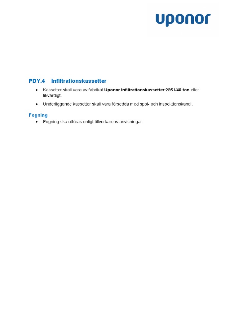 PDY.4 Uponor Infiltrationskassetter | PDF