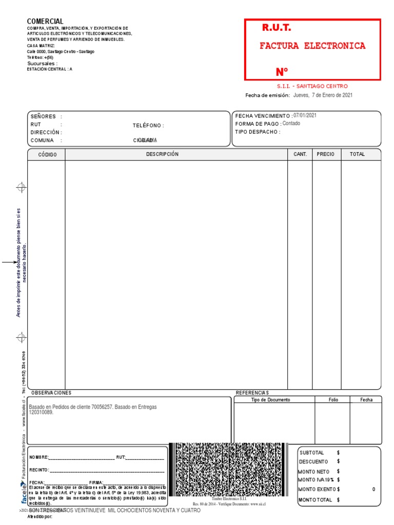 Ejemplo Factura Comercial 2021 | Descargar gratis PDF | Contabilidad ...