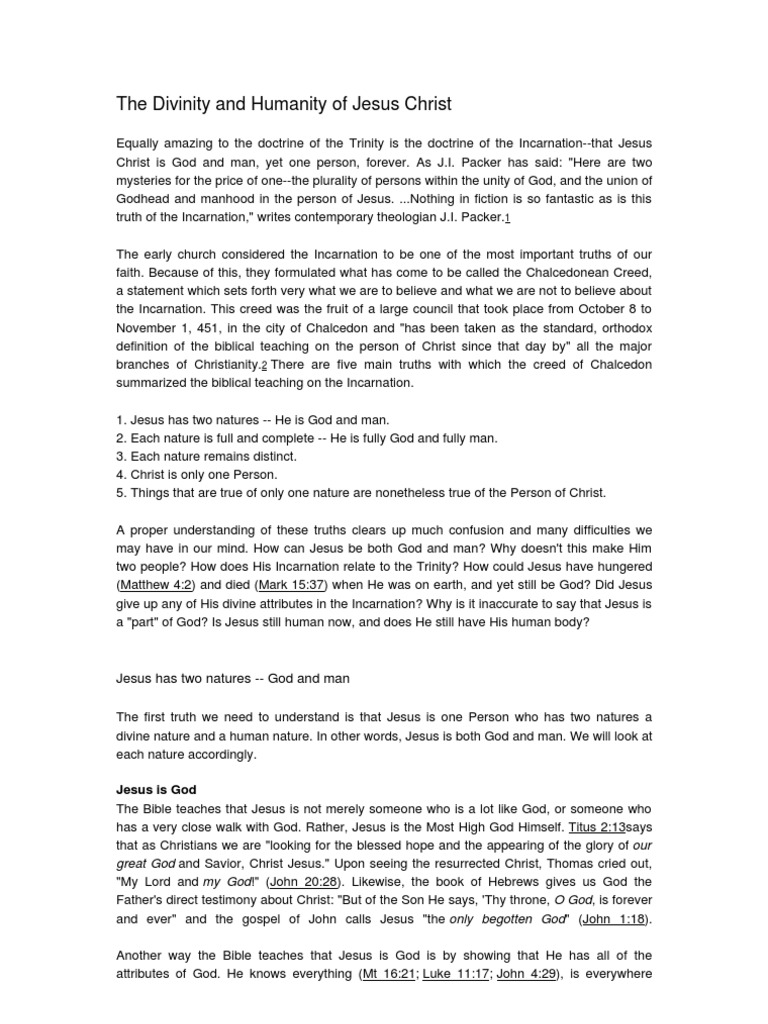 Understanding Jesus' Dual Nature | PDF | Incarnation (Christianity ...