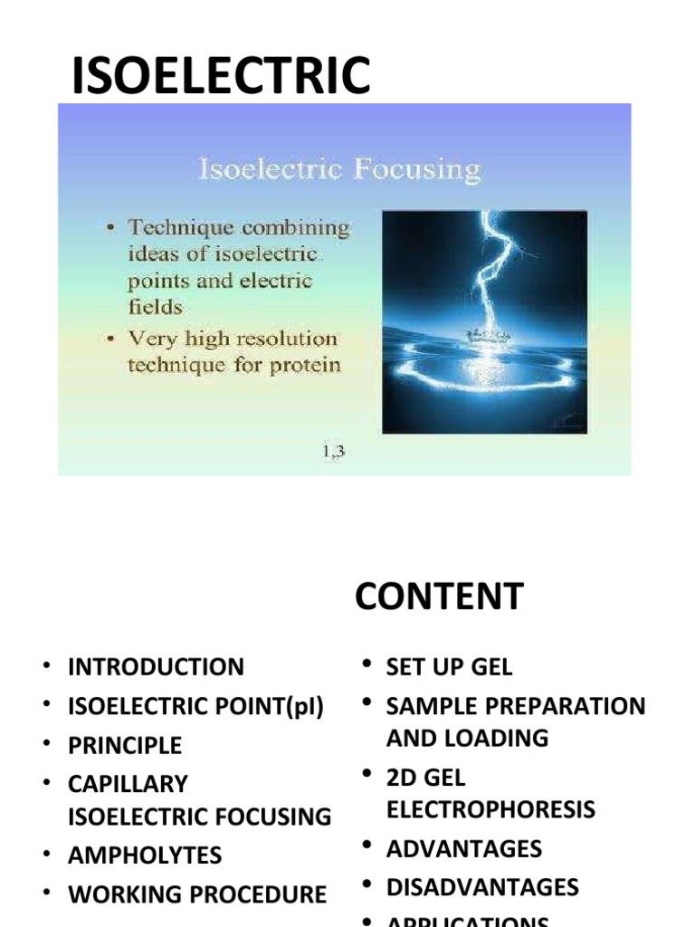Isoelectric Focusing | PDF | Polyacrylamide Gel Electrophoresis ...