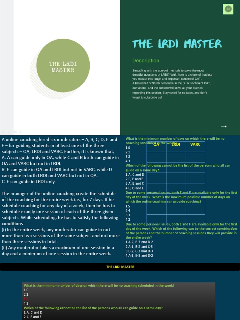 Lrdi Set 121 | PDF | Teaching Mathematics