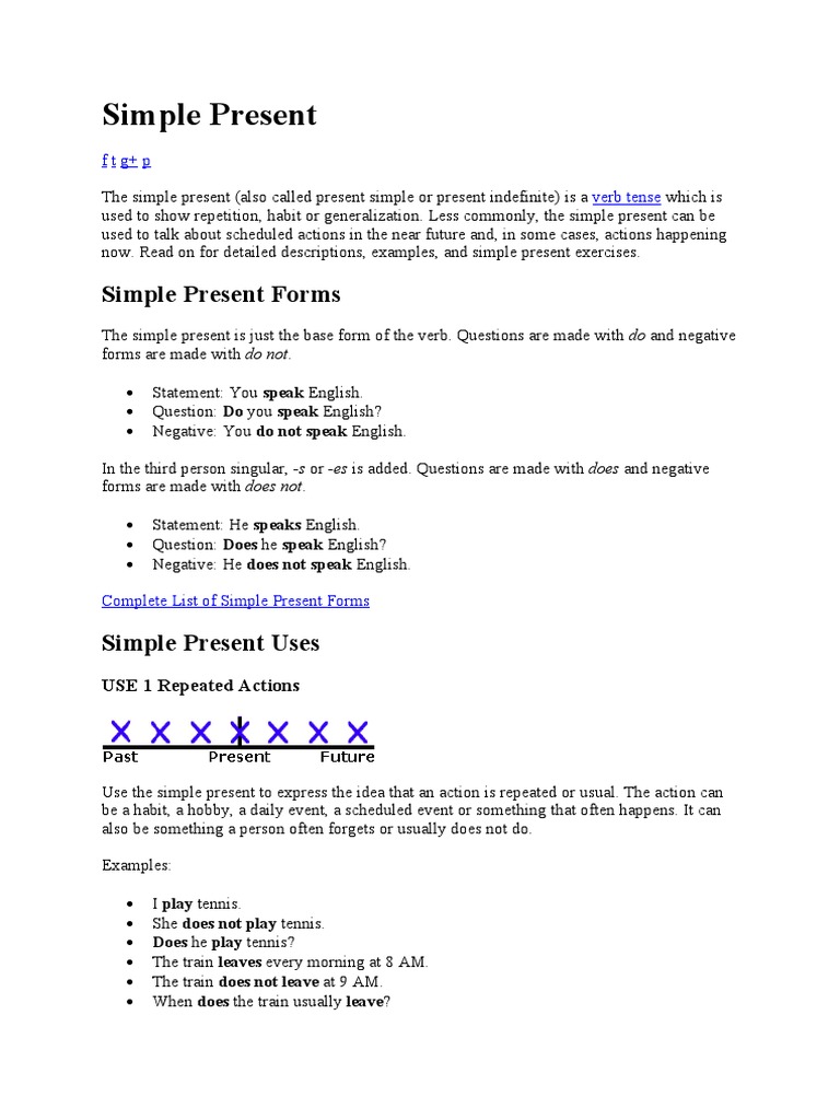Simple Present Forms | PDF | Verb | Languages
