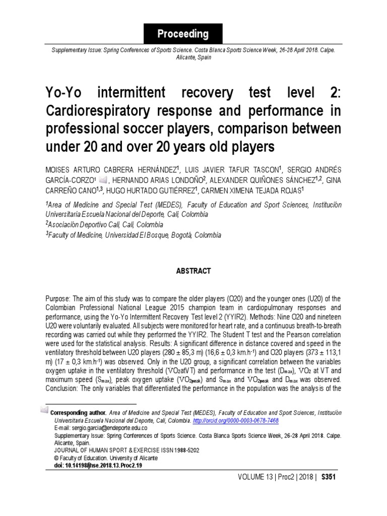 YoYo Intermittent Recovery Test Level 2 | PDF | Physiology | Recreation
