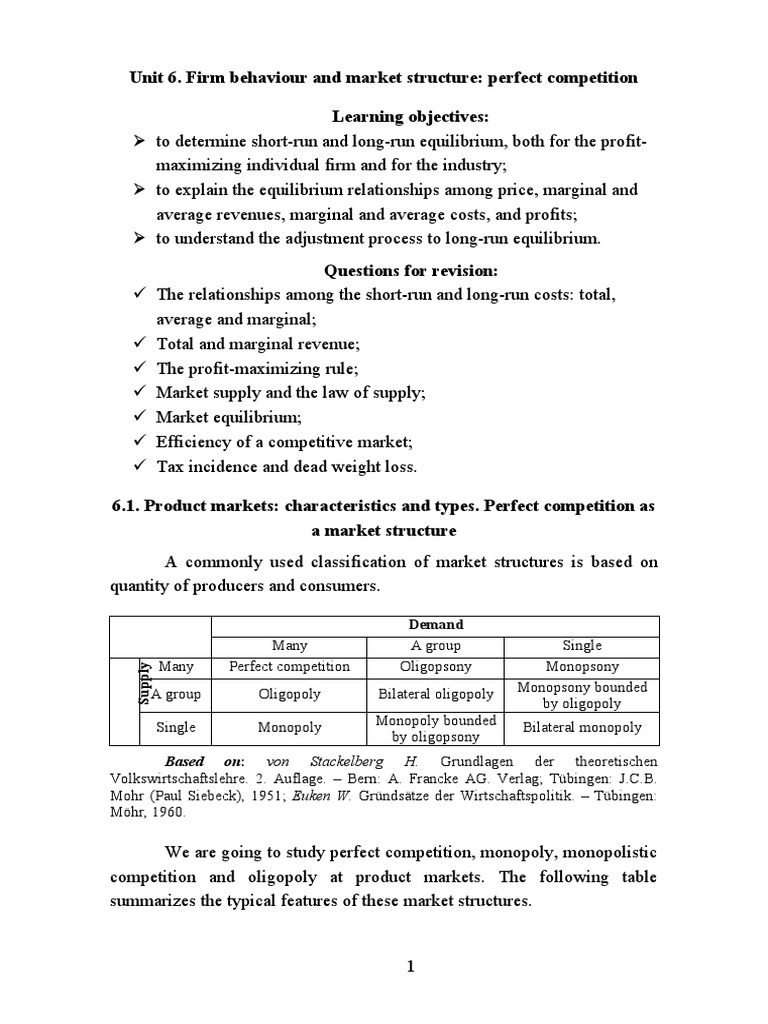Unit 6-mkt Structure | PDF | Perfect Competition | Long Run And Short Run