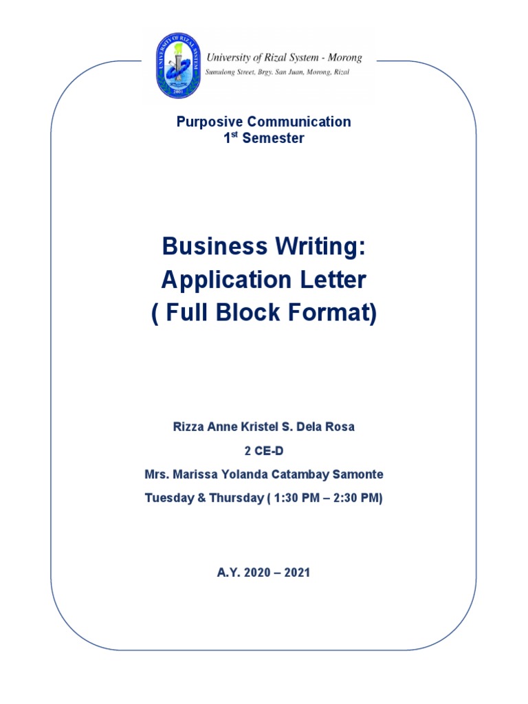 PurCom-LETTER - (Full Block Format) | PDF