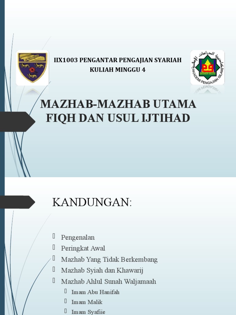Urutan Mazhab Fiqh dan Tokoh Utama | PDF
