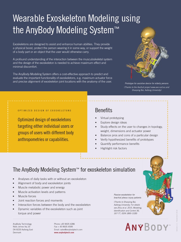 Wearable Exoskeleton Modeling Using The Anybody Modeling System | PDF ...