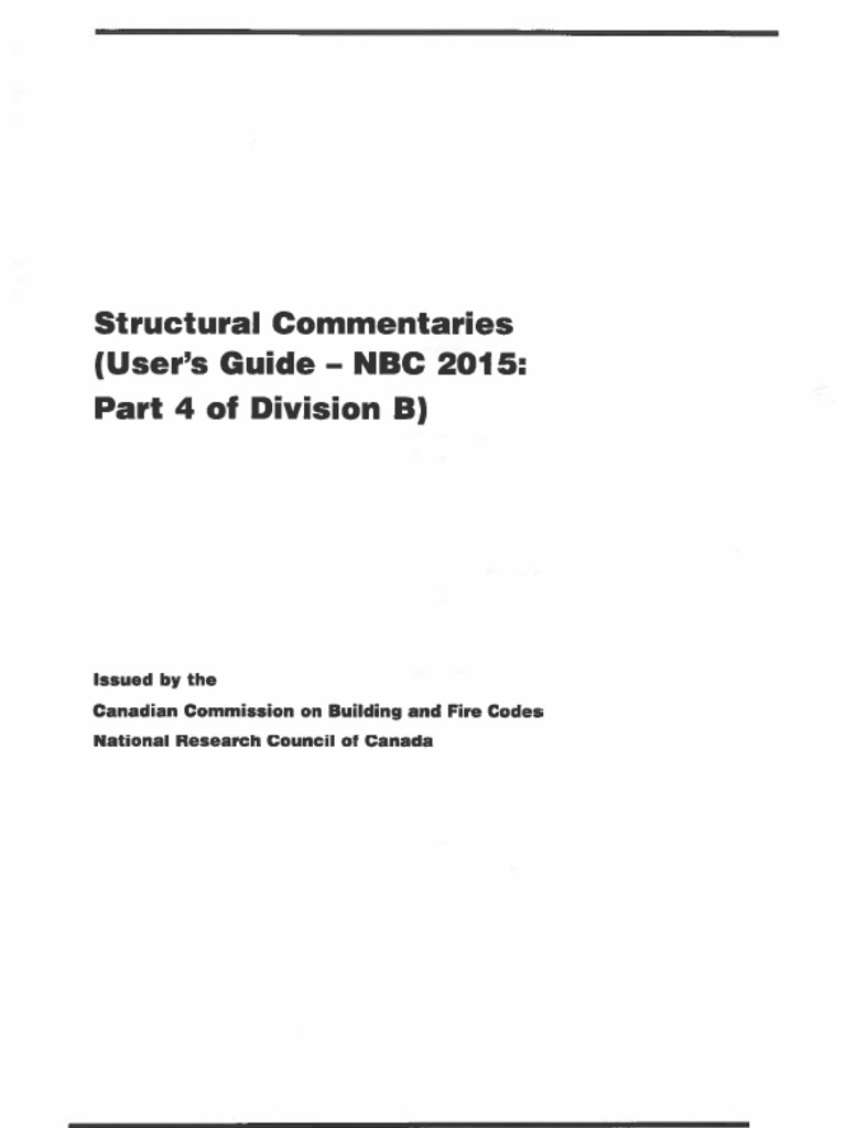 National Building Code of Canada 2015 Structural Commentaries Scanned ...