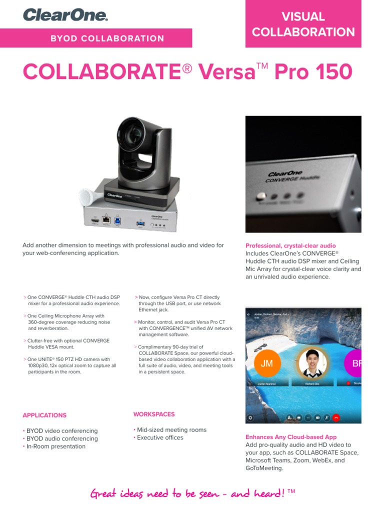 Collaborate Versa Pro 150: Byod Collaboration | PDF | Microphone ...