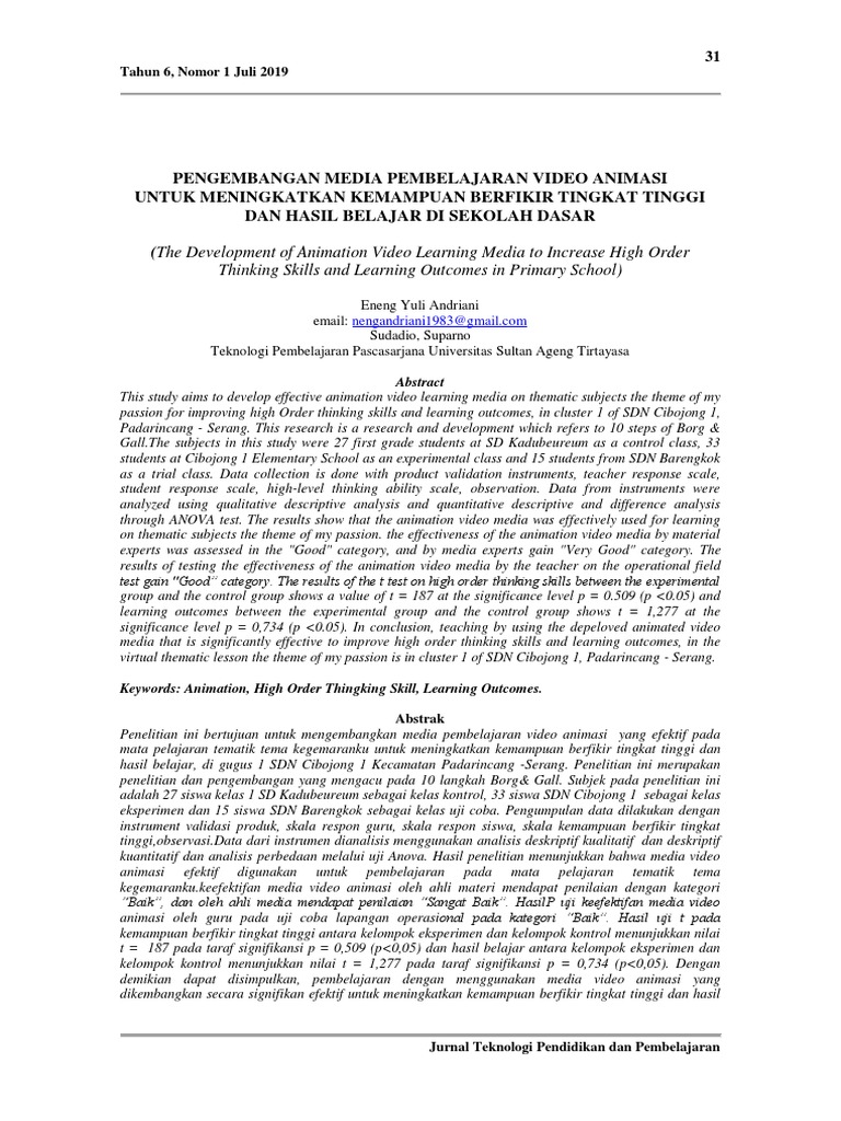 Pengembangan Media Pembelajaran Video Animasi PDF | PDF | Riset ...
