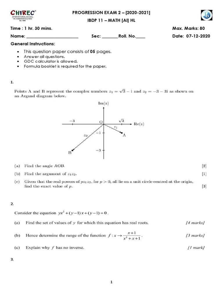 IB11 PE 2 Math AI HL Paper PDF | PDF