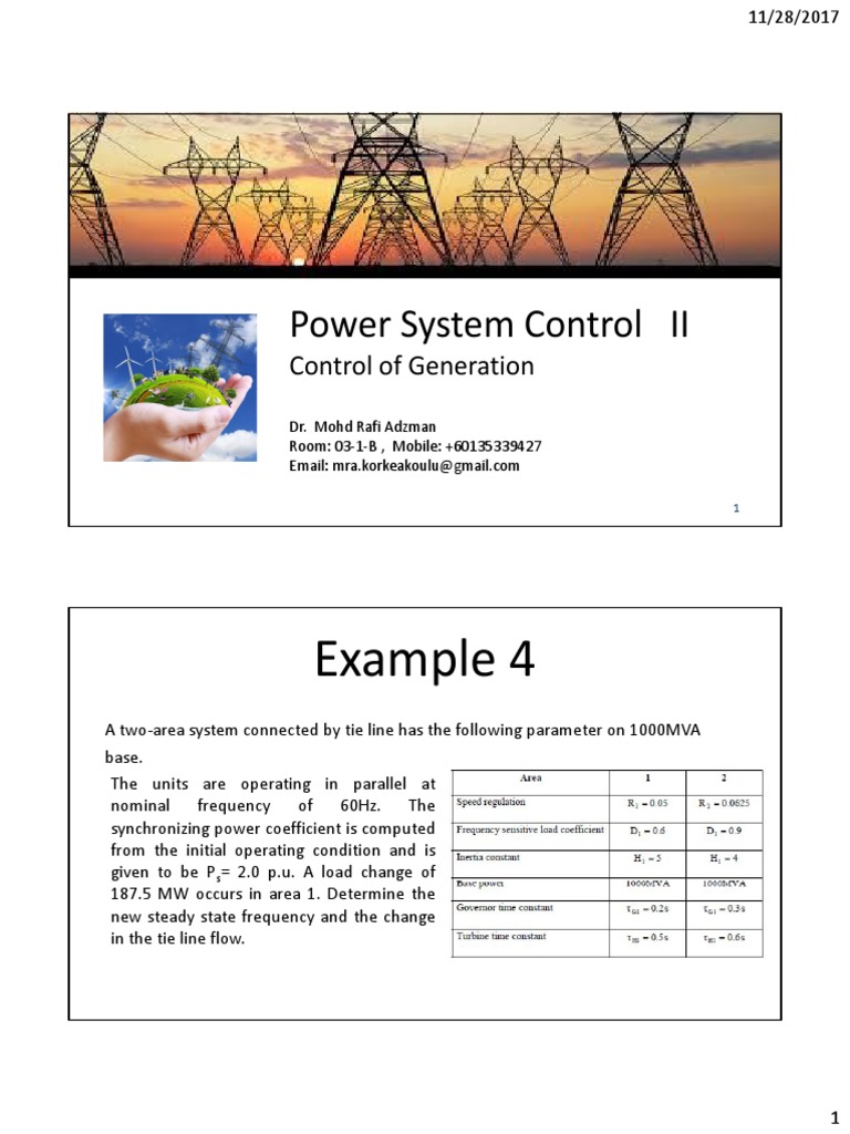 EET 411 Control Example | PDF | Steady State | Electricity