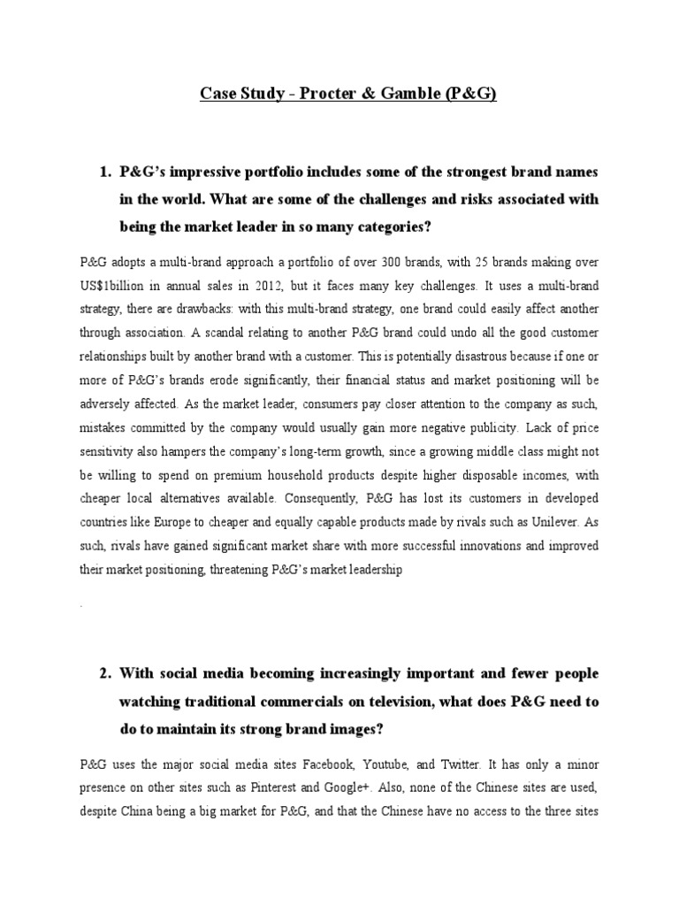 Case Study P&G | PDF | Procter & Gamble | Brand