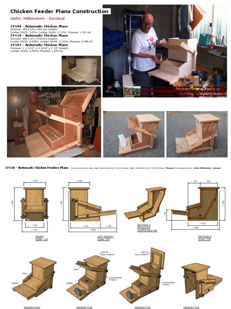 CF - Chicken Feeder Plans Construction - Units Millimeters | PDF ...