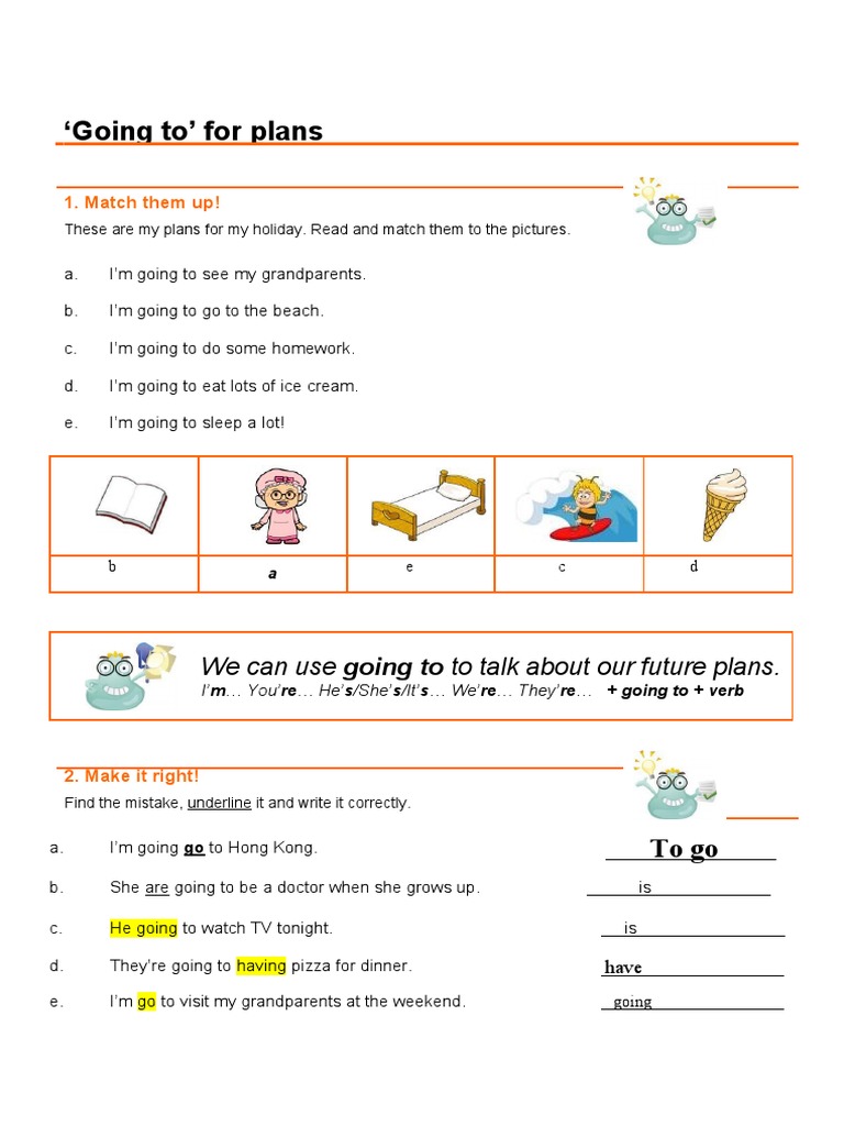 Future Plans Using "Going To" | PDF | Language Arts & Discipline ...