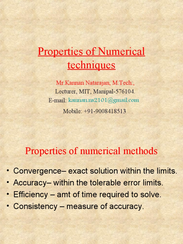 2 Properties of Numerical Techniques | PDF | Accuracy And Precision ...