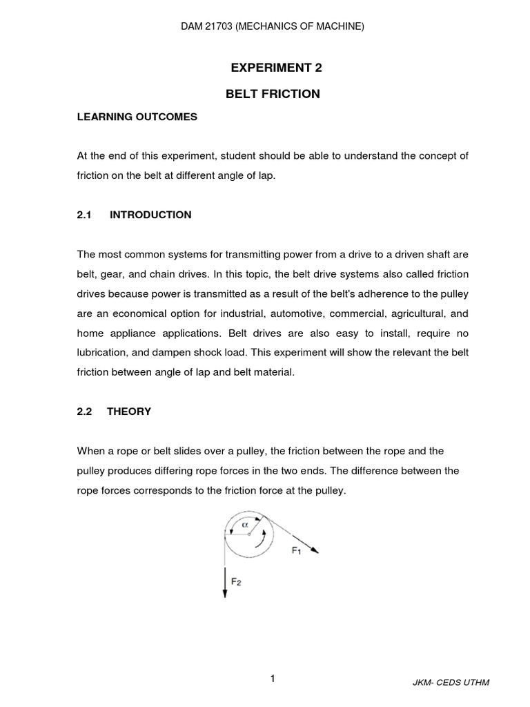 13 - Belt Friction Data PDF | PDF | Belt (Mechanical) | Friction