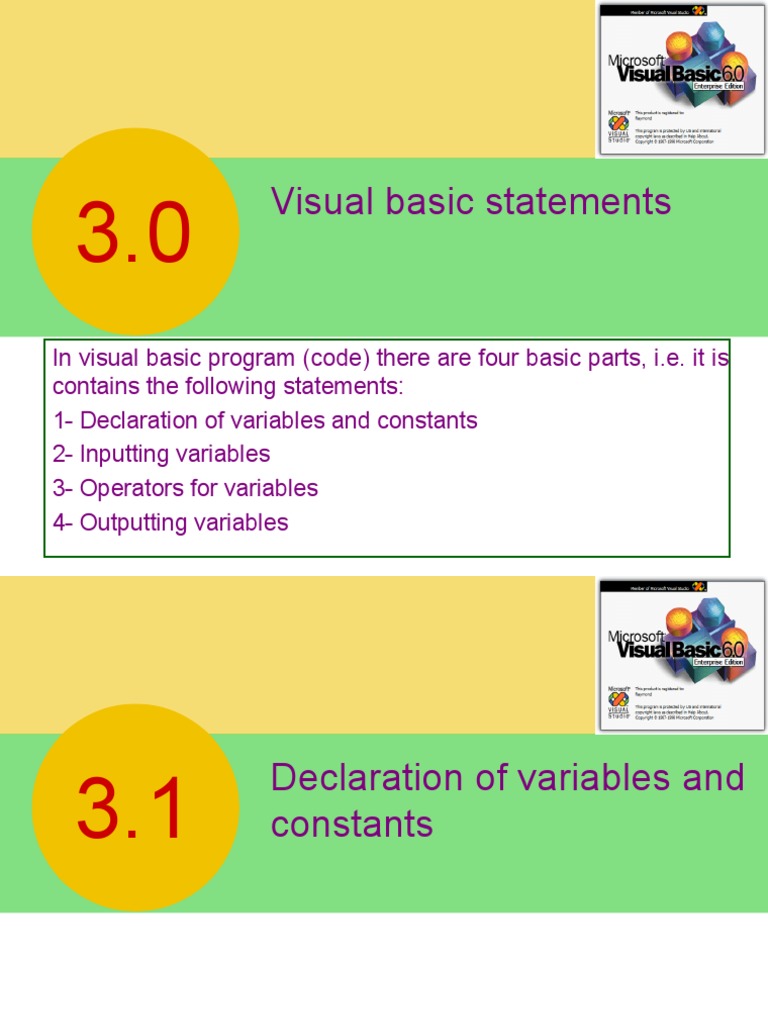 Visual Basic Statements | PDF | Data Type | Variable (Computer Science)