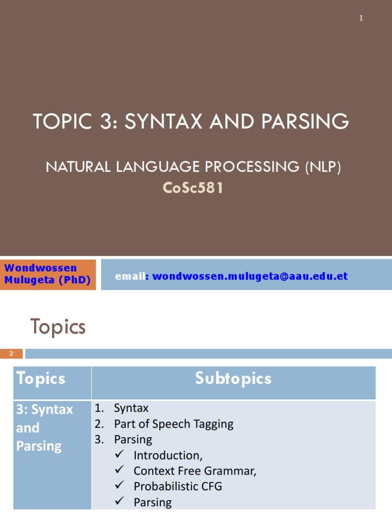 Syntax and Parsing in Natural Language Processing: An Overview of Key ... Syntax and Parsing in Natural Language Processing: An Overview of Key ...