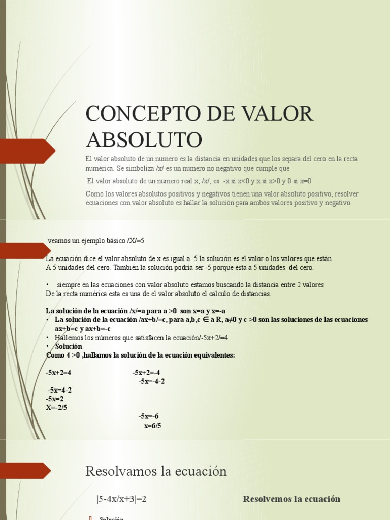 Concepto de Valor Absoluto | PDF