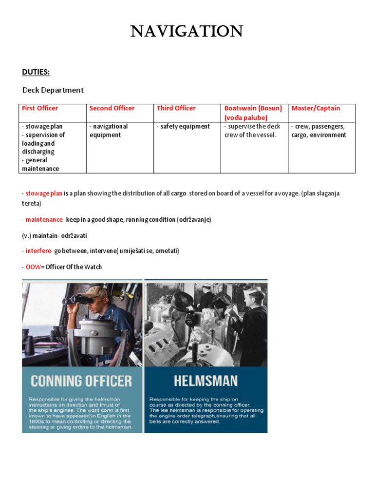 NAVIGATION Vocabulary | Download Free PDF | Navigation | Transport