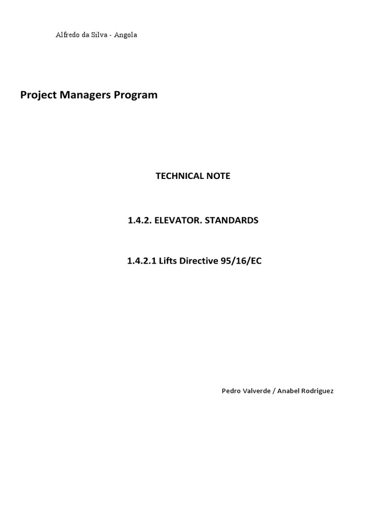 Lifts Directive 95/16/EC Summary | PDF | Elevator | Quality Assurance