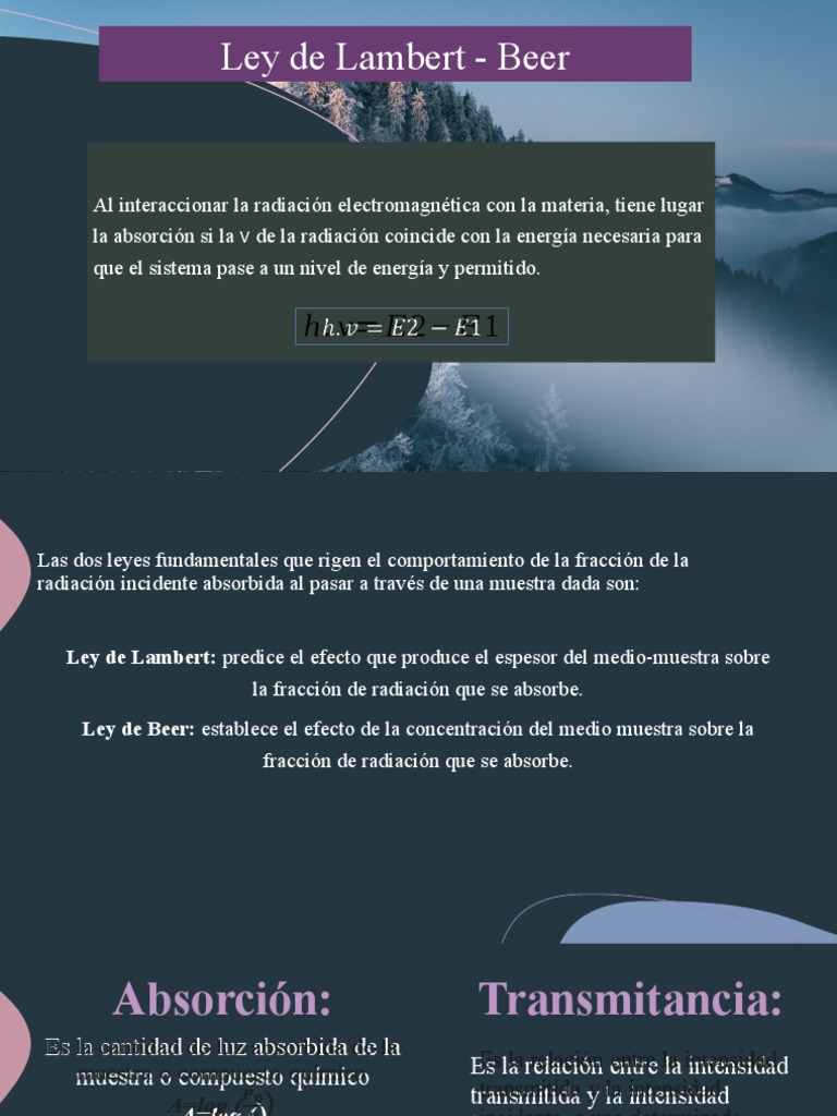 Ley de Lambert - Beer | PDF | Absorción (radiación electromagnética ...