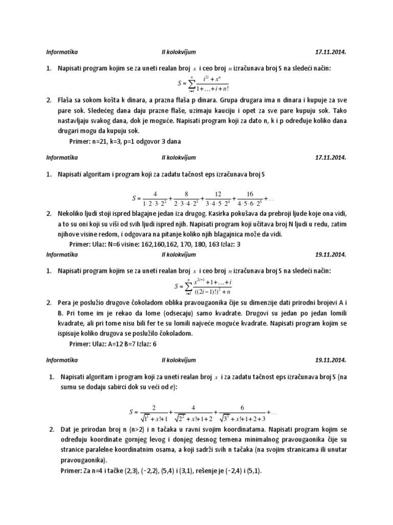 II Kolokvijum 2014 | PDF